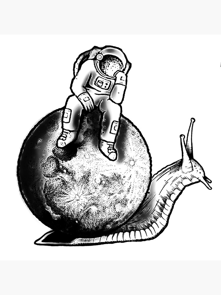 "Astronaut on Moon Snail" Art Print for Sale by MeganBering | Redbubble