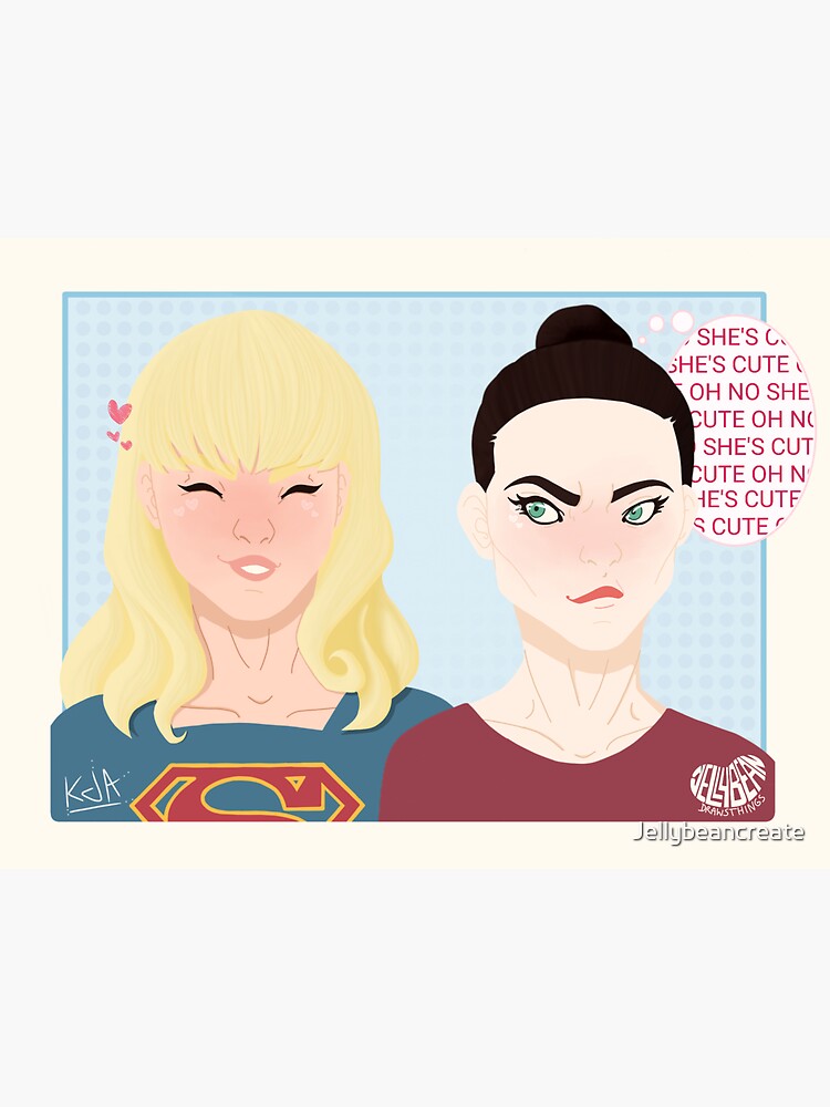 "Oh no she's cute supercorp" Sticker for Sale by Jellybeancreate ...