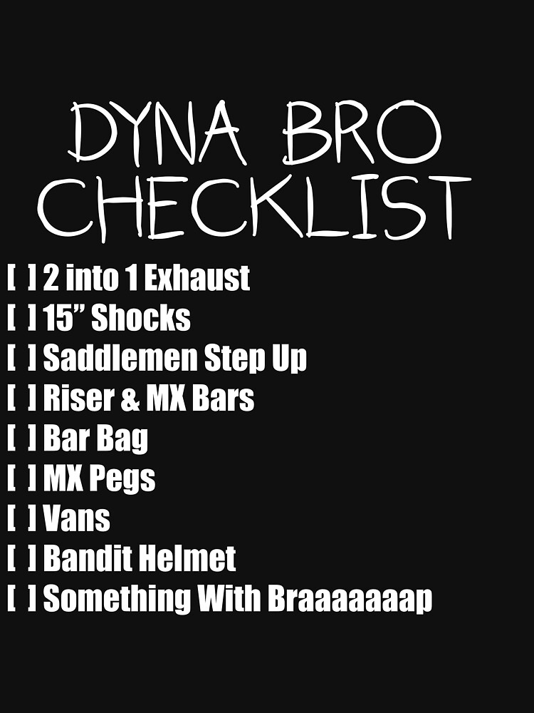 "Dyna Bro Checklist" Essential T-Shirt for Sale by SymbiArt | Redbubble