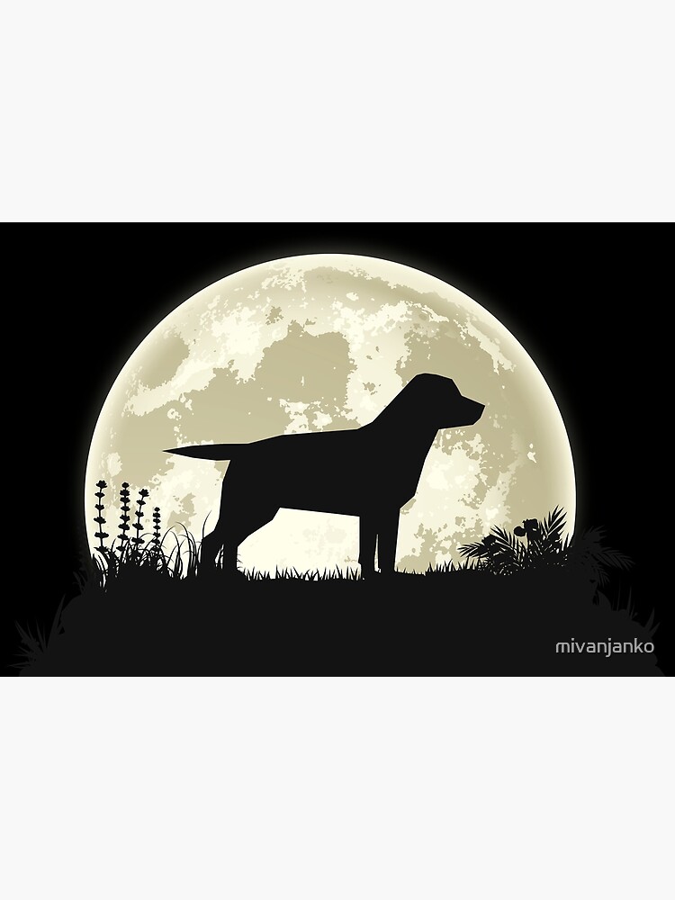 "Labrador Retriever Silhouette in Front of Moon" Poster for Sale by ...