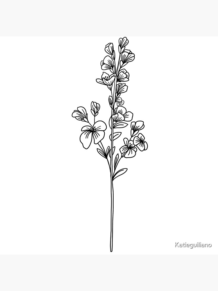 "Minimal line art flower sprig " Photographic Print for Sale by ...