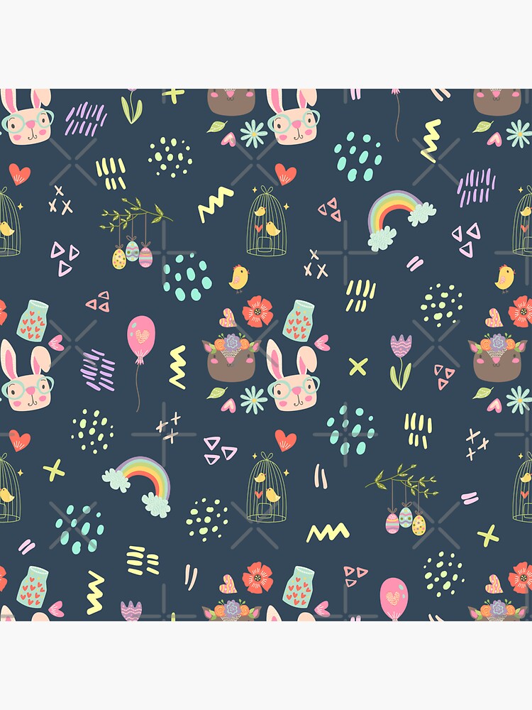 "Navy Easter Nursery Pattern" Sticker for Sale by Chloes-drawings ...