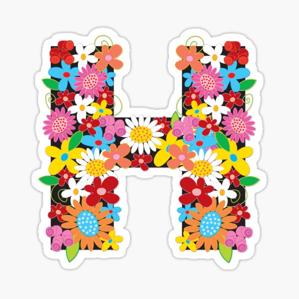 "Spring Flowers Alphabet H Monogram" Sticker for Sale by fatfatin ...