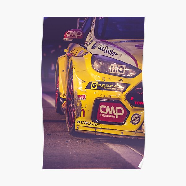 "BTCC Yellow British Touring Car " Poster by Photomattic | Redbubble