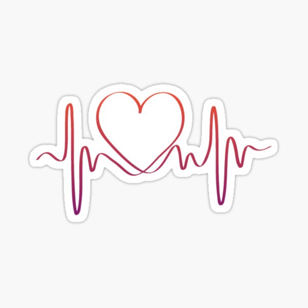 "Heartbeat Sticker " Sticker for Sale by 2Glance | Redbubble