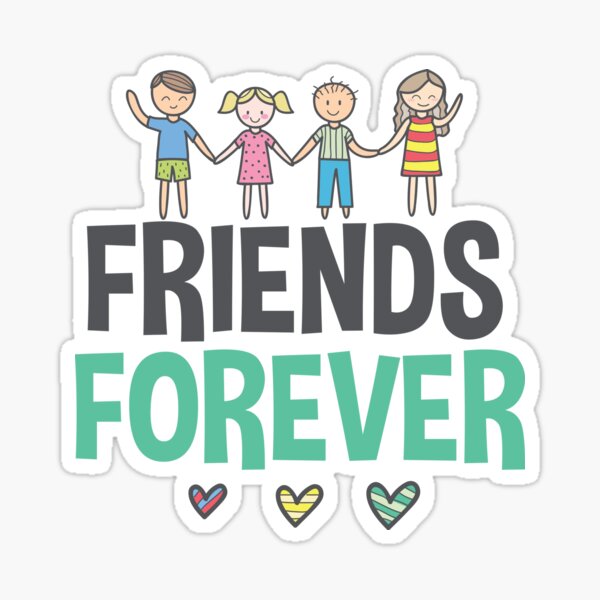 "Cute Kids Friends Forever" Sticker for Sale by KatInABox | Redbubble