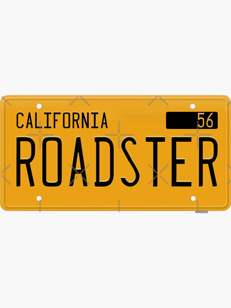 "California 1956 yellow license plate - roadster" Sticker for Sale by ...