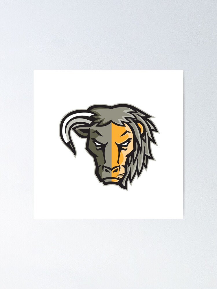 "Half Bull Half Lion Head Mascot" Poster for Sale by patrimonio | Redbubble