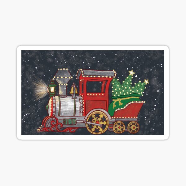 "Santa Clause Is Coming To Town Toy Train" Sticker for Sale by ...