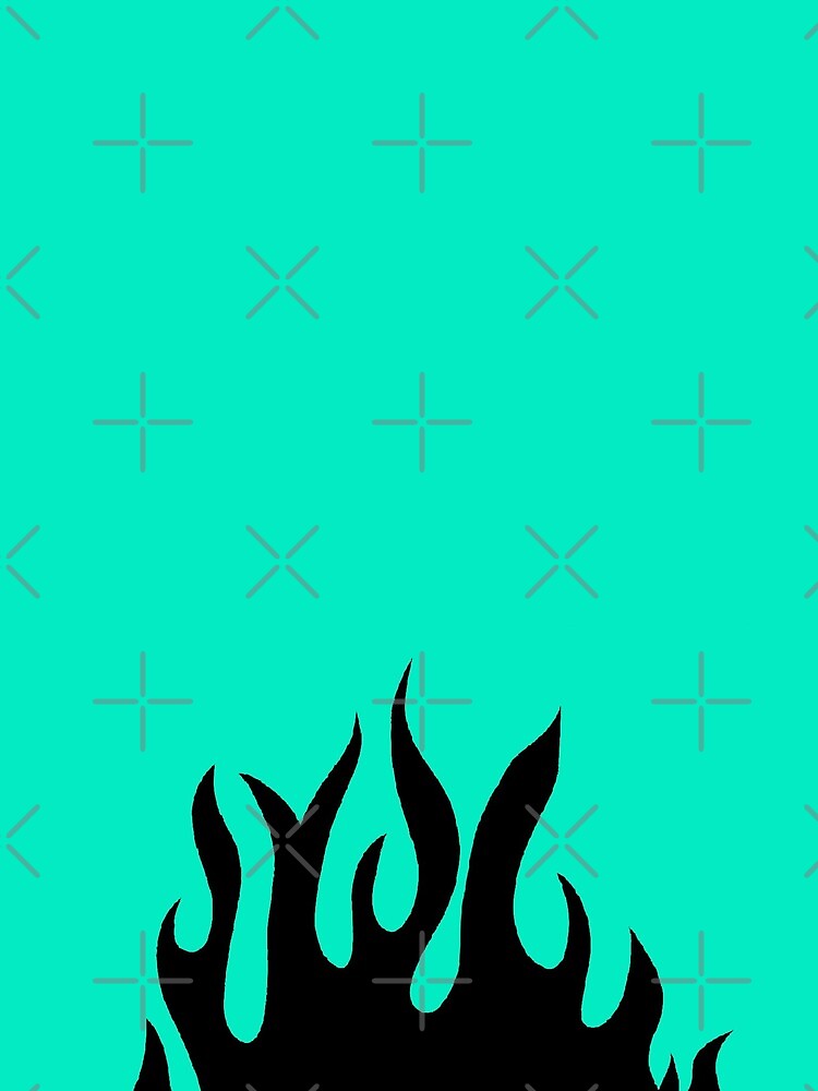 "Black flame // turquoise " by ouatisworld | Redbubble
