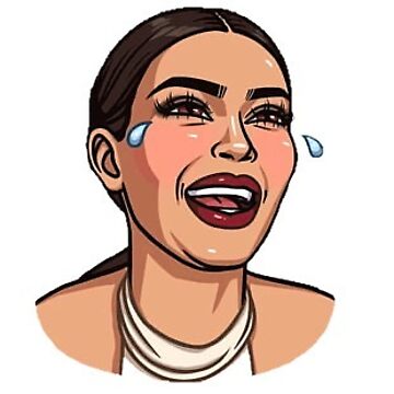 "Kim Kardashian Cartoon Laughing " Sticker for Sale by hayacoco | Redbubble