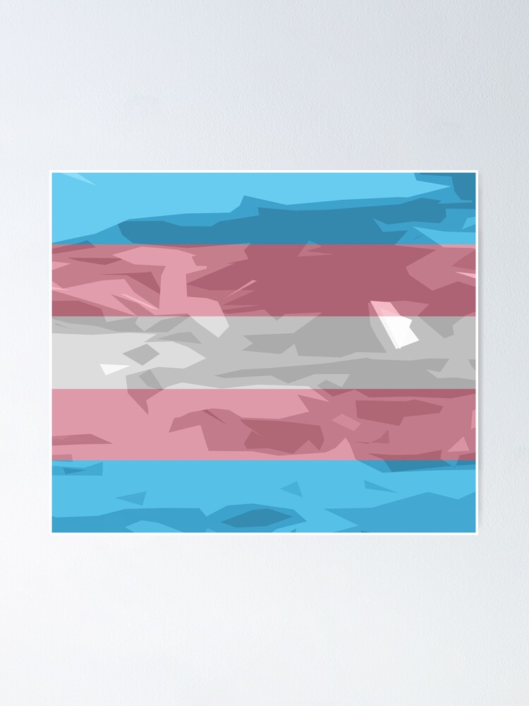"Textured Abstract Transgender Pride Flag Large Series 1" Poster by ...