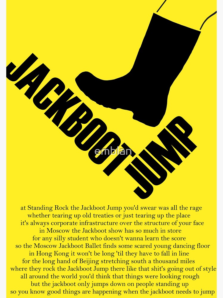 "Jackboot Jump" Sticker for Sale by emblan | Redbubble