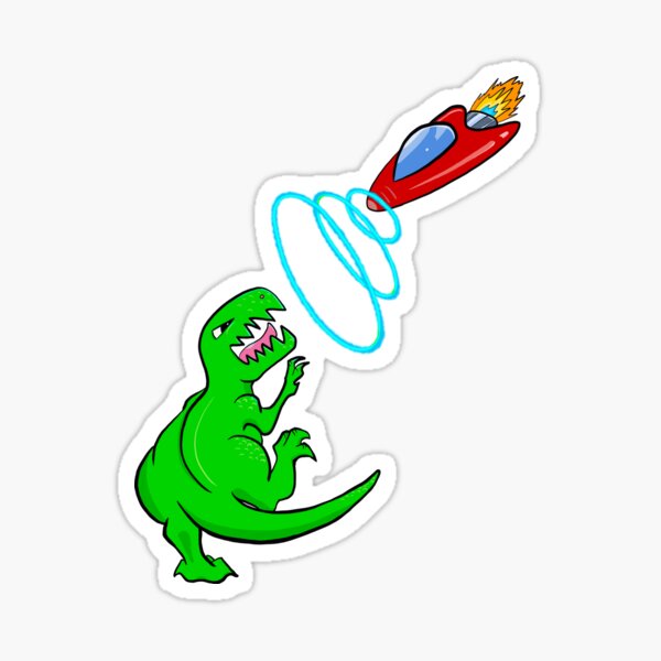 "Tyrannosaurus Rex vs. Spaceman Spiff" Sticker for Sale by ...