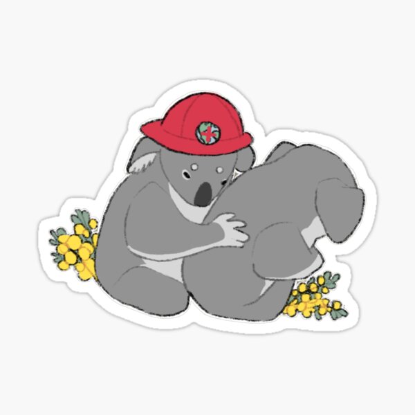 "Embracing Firefighter Koalas" Sticker for Sale by Stick2Change | Redbubble