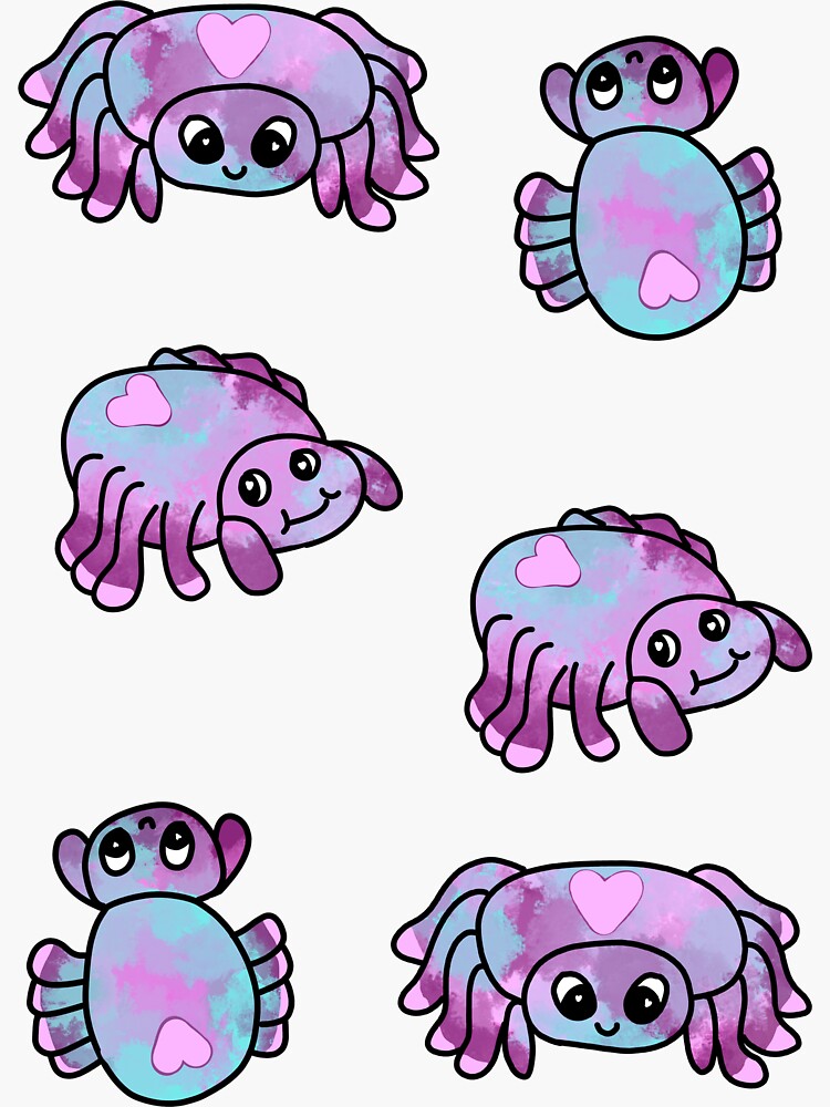"Cute Pink Spider Art" Sticker for Sale by TheColourBros | Redbubble