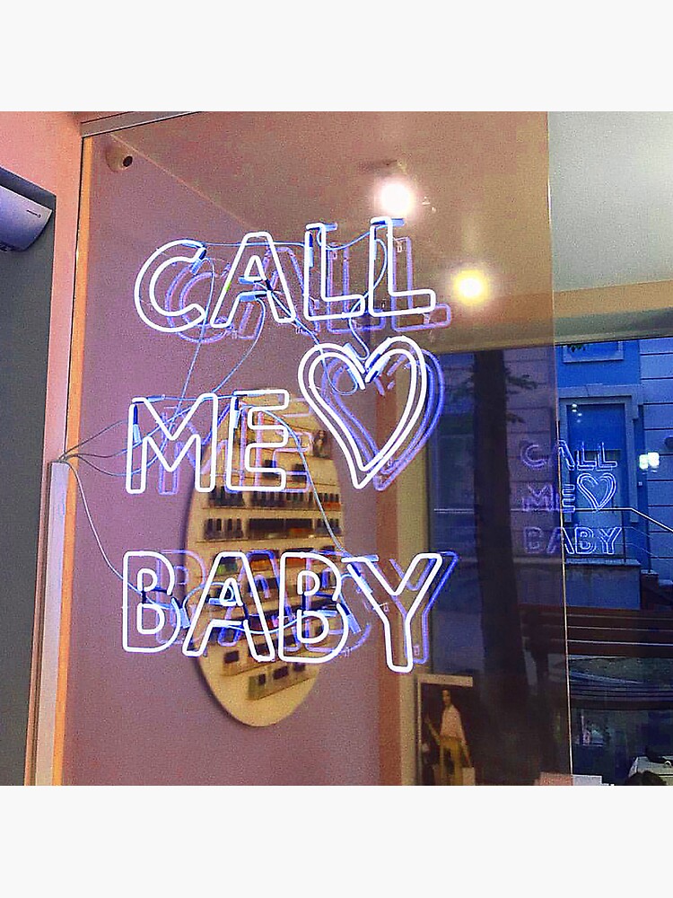 "Call Me Baby Neon Lights" Sticker for Sale by aestheticshopp3 | Redbubble