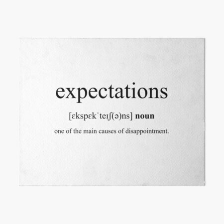 "Expectations Definition | Dictionary Collection" Art Board Print by ...