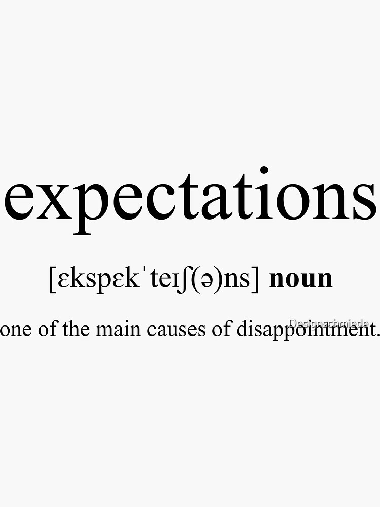 "Expectations Definition | Dictionary Collection" Sticker by ...