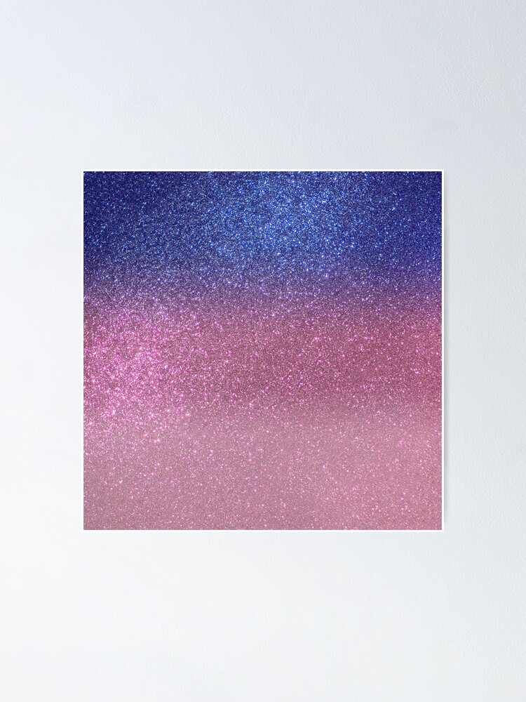 "Girly Blue Pink Sparkly Glitter Ombre Gradient" Poster by LaFemmeArt ...