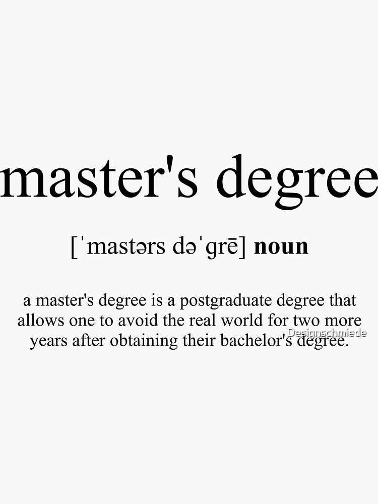 "Master's Degree Definition | Dictionary Collection" Sticker for Sale ...