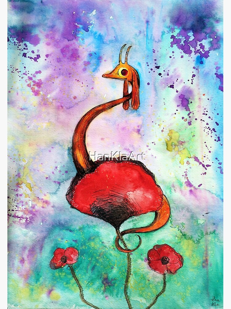 "Poppy Dragon" Art Print for Sale by HanKlaArt | Redbubble