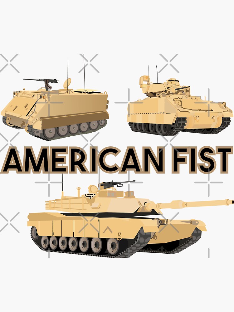 "American Tank Fist" Sticker by NorseTech | Redbubble