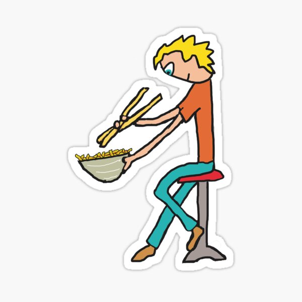"Chopsticks And Noodles" Sticker by Mark-Ewbie | Redbubble