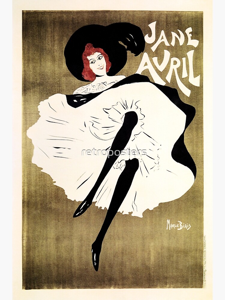 "JANE AVRIL Can-Can Dancer Vintage Theater Advertisement by French ...