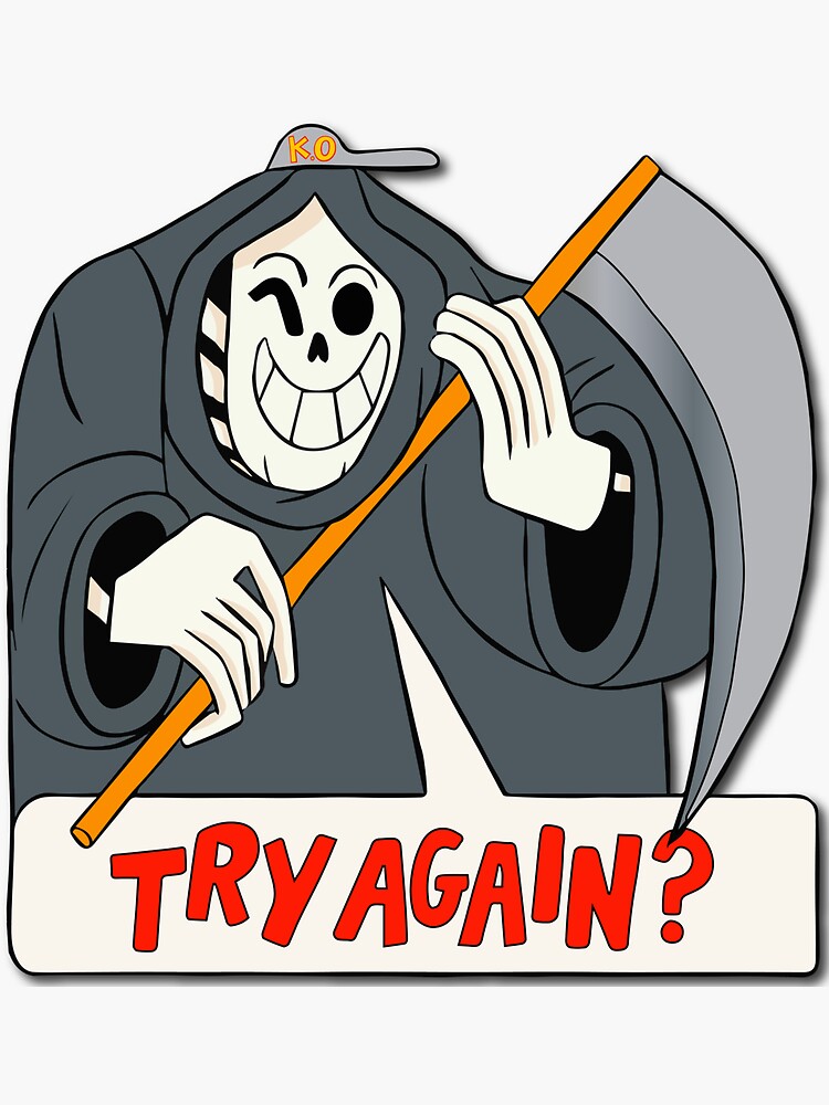 "Try again" Sticker by Findy | Redbubble