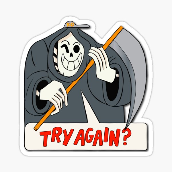 "Try again" Sticker by Findy | Redbubble