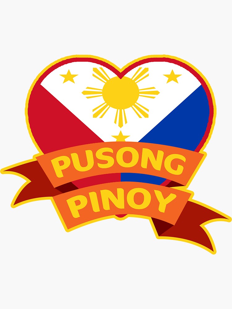 "Pusong Pinoy - Proud to be Filipino" Sticker by redanonuevo | Redbubble