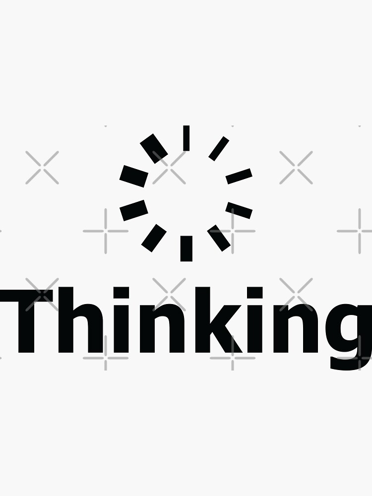 "Thinking, loading wheel icon" Sticker for Sale by MerchHouse | Redbubble