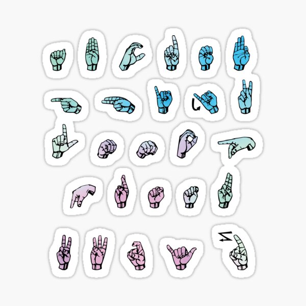 "american sign language alphabet" Sticker for Sale by sgoldberg87 ...