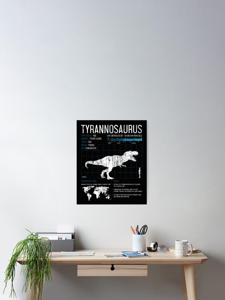 "T-Rex Dinosaur Facts Tyrannosaurus Rex Science" Poster for Sale by ...