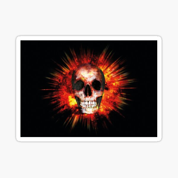 "Skull Explosion" Sticker by lizart-designs | Redbubble