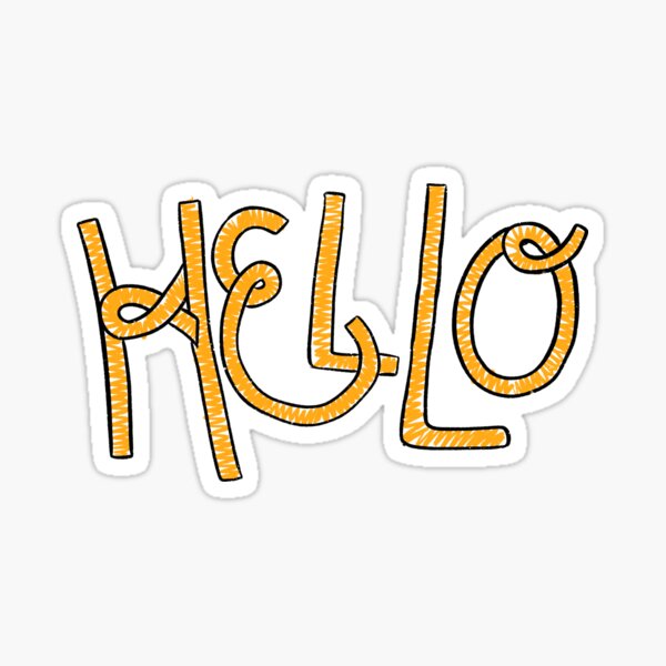 "Hello" Sticker for Sale by MKJIllustration | Redbubble