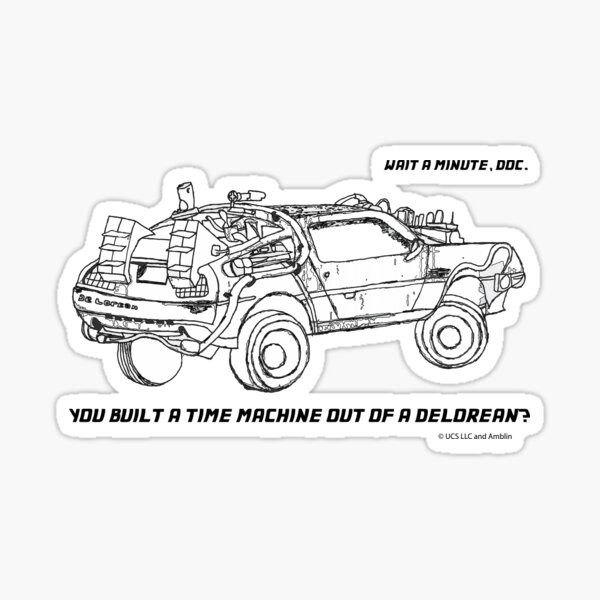 "Delorean Time Machine" Sticker for Sale by Winston09 | Redbubble