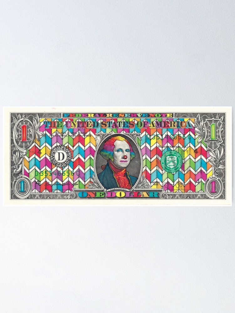 "Funny Money One Dollar George Washington (Thick Chevrons)" Poster by ...