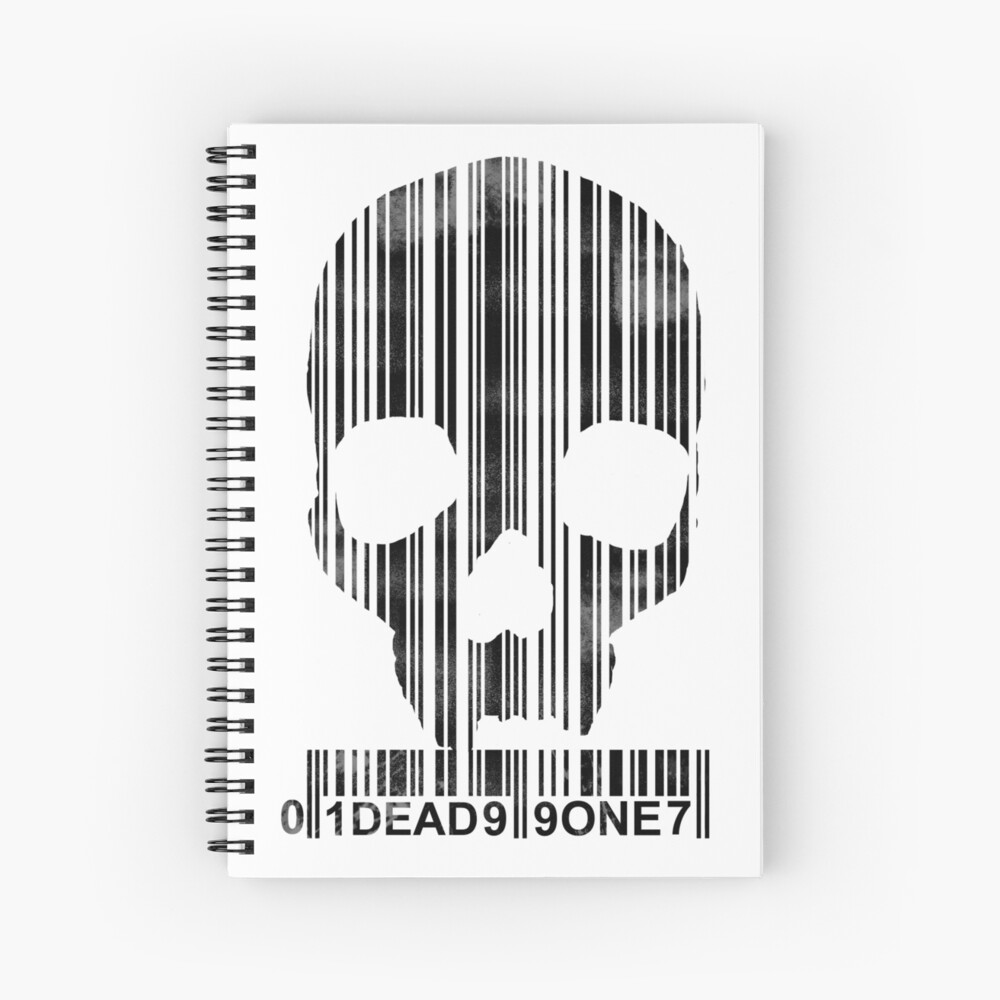 "Barcode Skull: Dead One" Spiral Notebook for Sale by stobi | Redbubble
