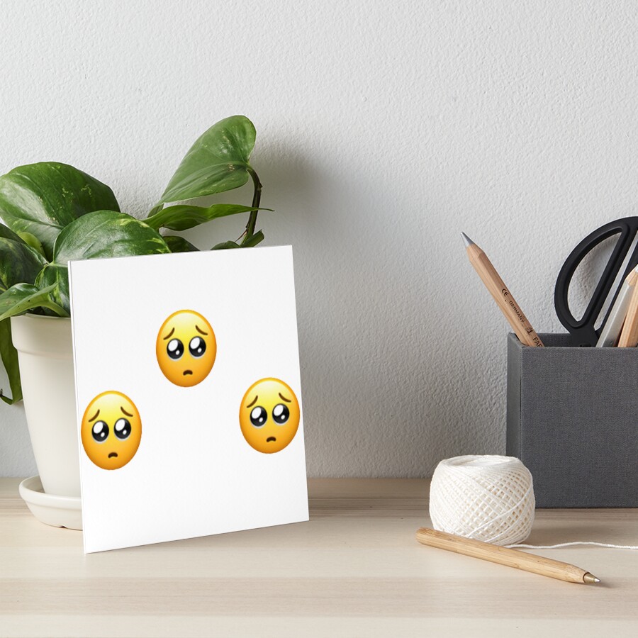 "Pleading Face Emoji Sticker Pack" Art Board Print for Sale by ...