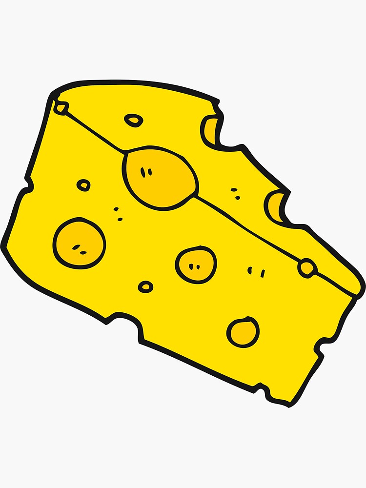 "Wedge of Cheesy Goodness" Sticker for Sale by zwrohn | Redbubble