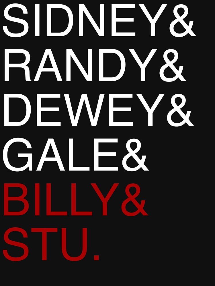 "Scream Character Names" T-shirt by tubbypuma | Redbubble