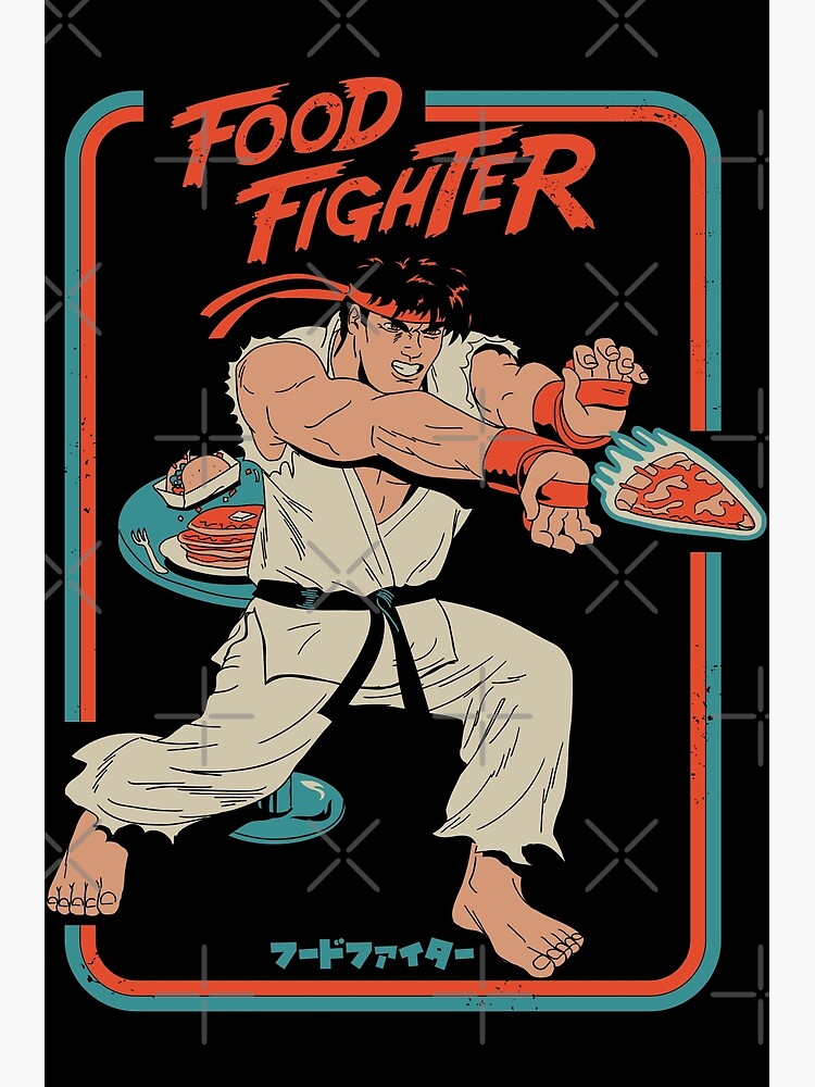 "FOOD FIGHTER" Poster for Sale by Gloopz | Redbubble