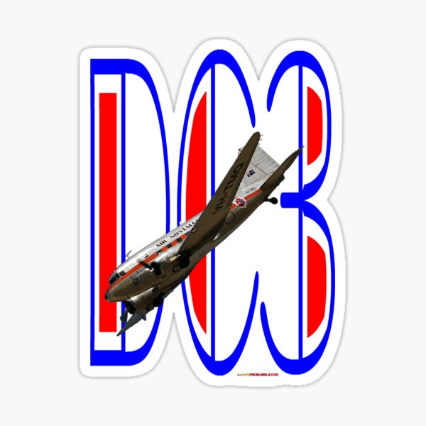 "Air Nostalgia DC3 Design" Sticker by muz2142 | Redbubble