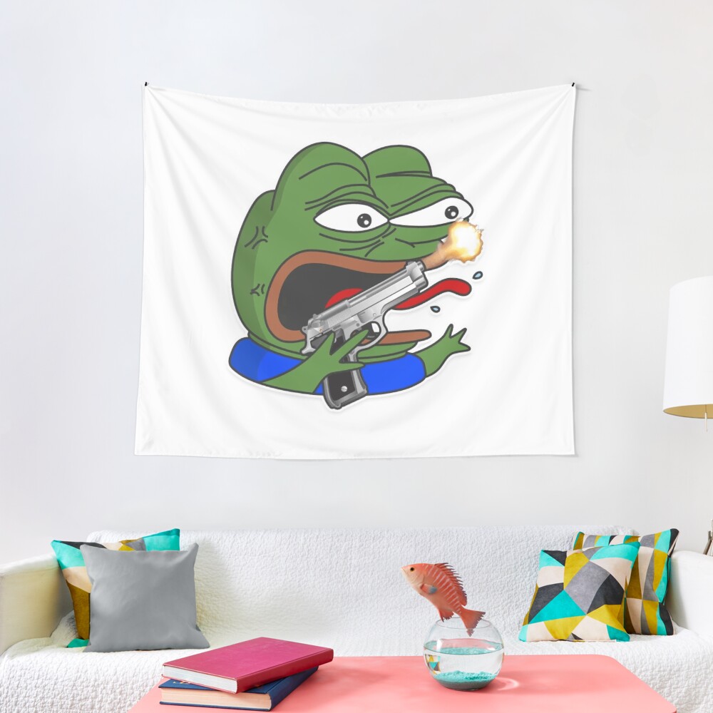 "Pepega with Gun" Tapestry by renukabrc | Redbubble
