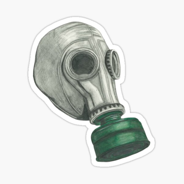"Hazmat/Gas Mask Drawing" Sticker for Sale by spherovi | Redbubble