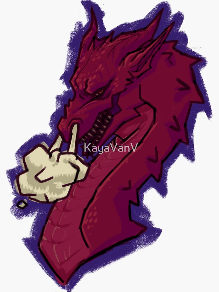 "Huff Dragon" Sticker for Sale by KayaVanV | Redbubble