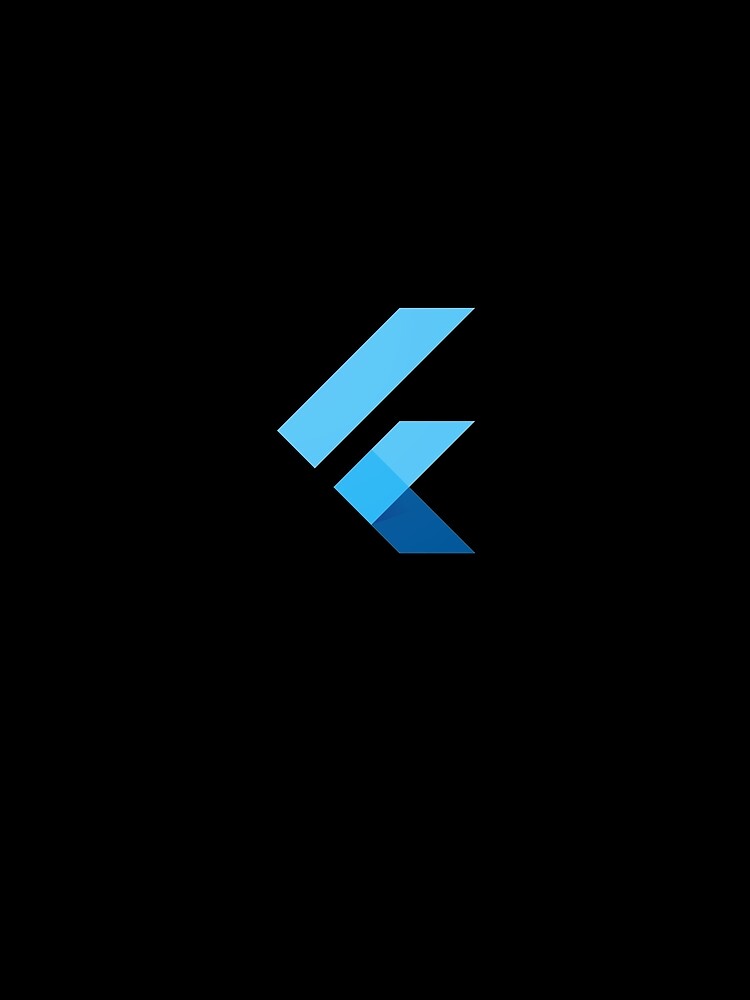 "Minimalist Flutter Logo on Black Background" T-shirt by ciberninjas ...