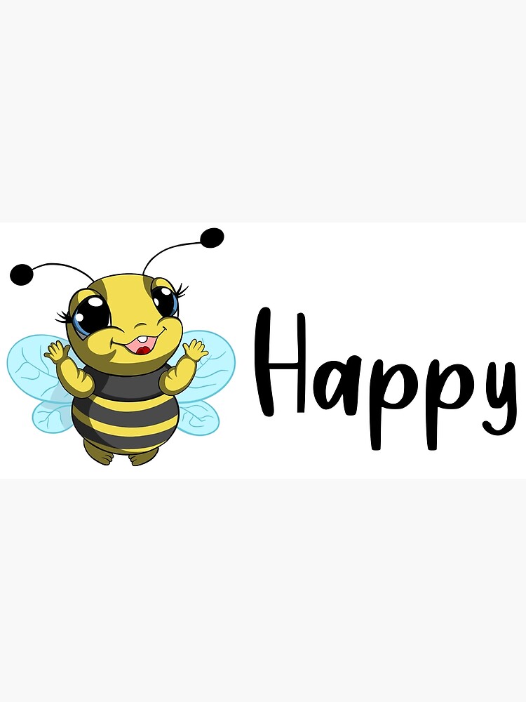 "Happy bee animated adorable cartoon" Poster by VeganBee | Redbubble